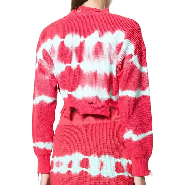 MSGM Distressed Tie-dye Knit Pullover