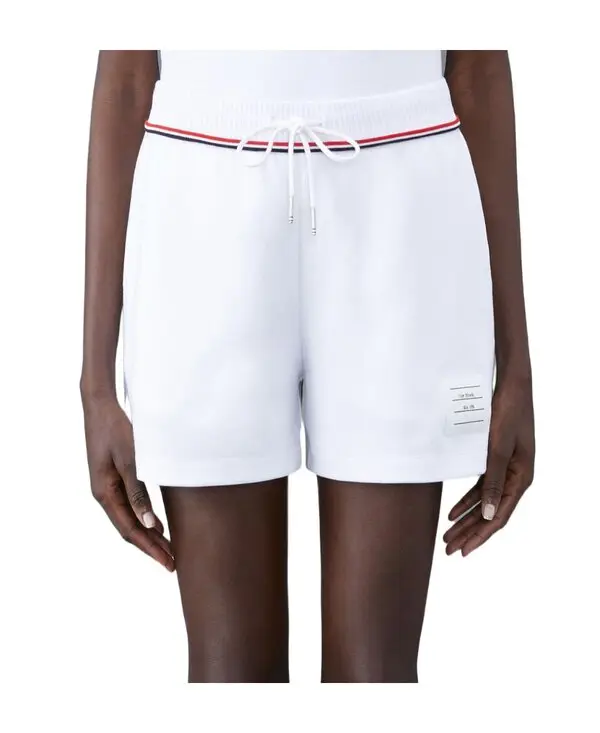 Thom Browne Logo Patch Drawstring Shorts - White