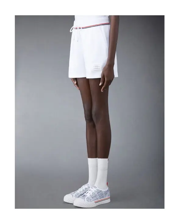 Thom Browne Logo Patch Drawstring Shorts - White