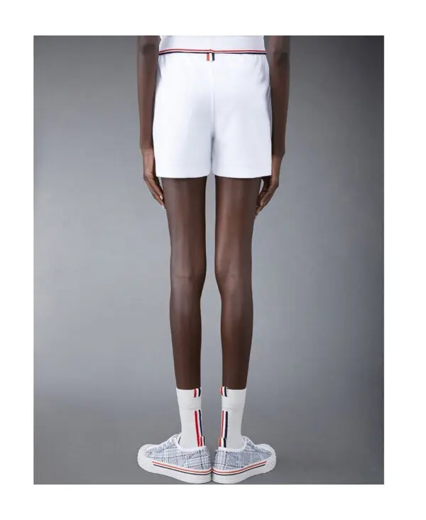 Thom Browne Logo Patch Drawstring Shorts - White