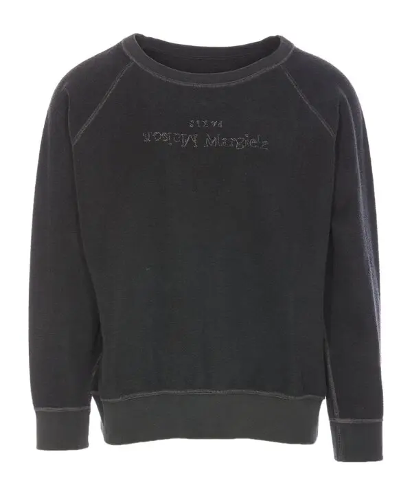 MAISON MARGIELA Logo-embroidered Sweatshirt - Black