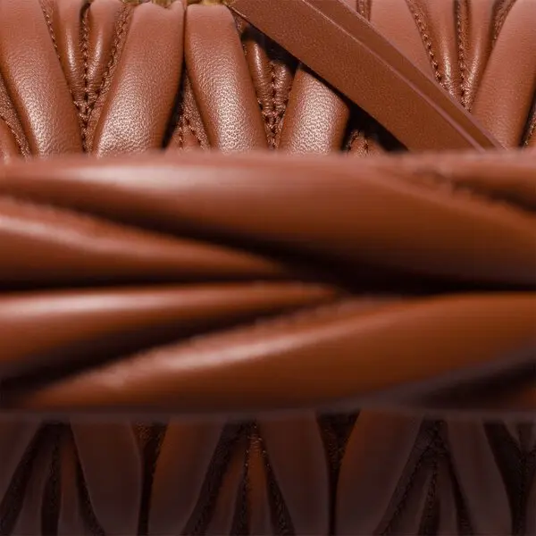 Miu Miu Matelassé Zipped Handbag - Brown