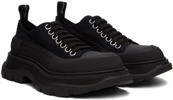 Alexander McQueen Tread Slick Platform Lace-up Sneakers - Black