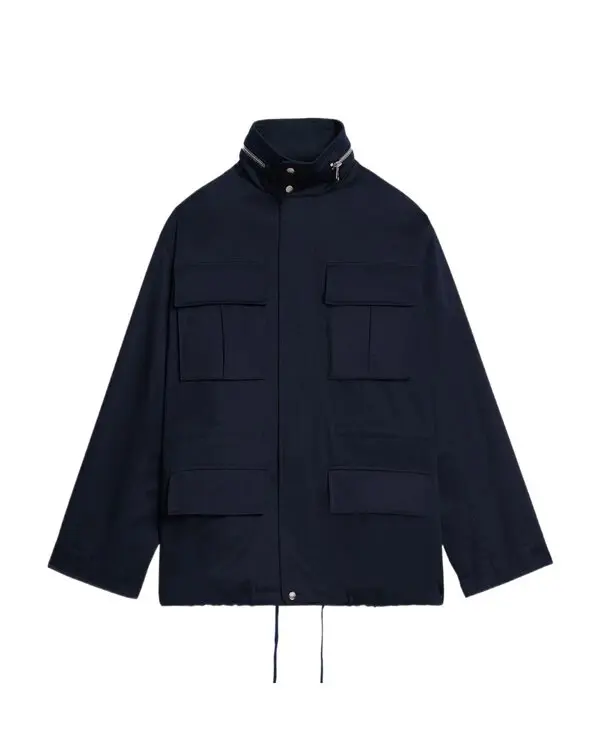 Ami High-neck Zip-up Jacket - Blue