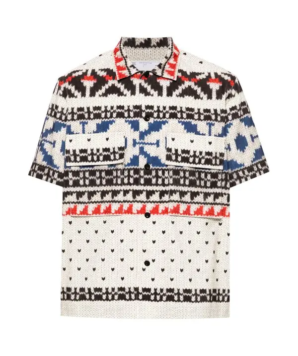 Sacai Abstract-pattern Shirt - Black/multicolor