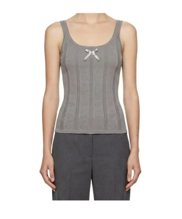 Marissa Chiara Knitted Camisole Vest With Bow Detail