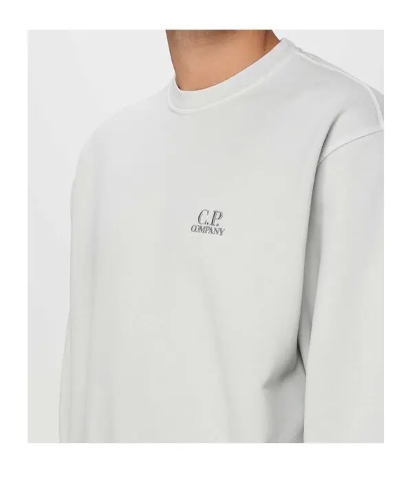 C.P. COMPANY Logo Embroidered Crewneck Sweatshirt - White