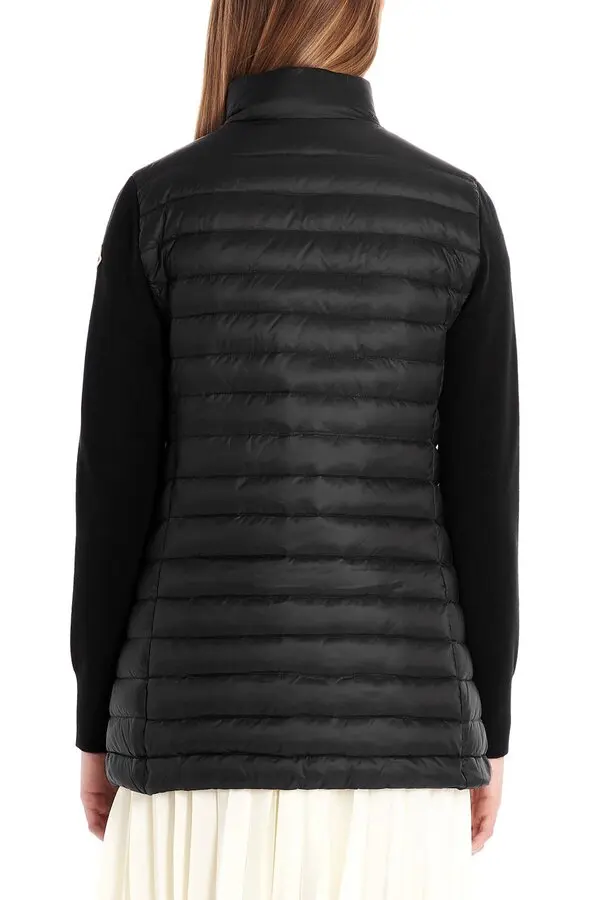 Moncler Logo Patch Down Jacket With Stand Collar And Zip-up Closure
