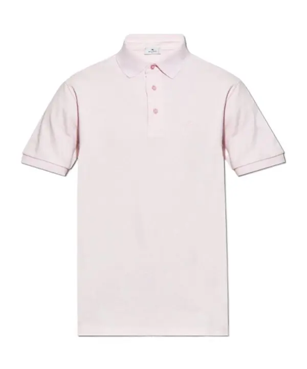 Etro Pegaso Embroidered Short Sleeved Polo Shirt - White