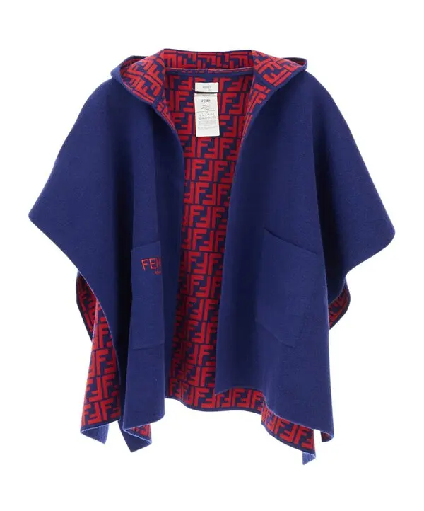 Fendi Ff Logo Hooded Reversible Cape