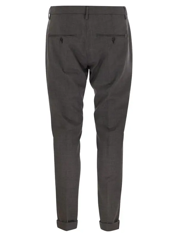 DONDUP Gaubert Wool Stretch Tailored Trousers - Black