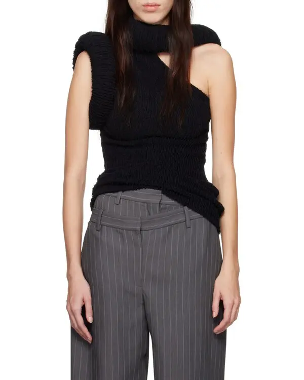 Acne Studios Asymmetrical Rib-knit Long Dress