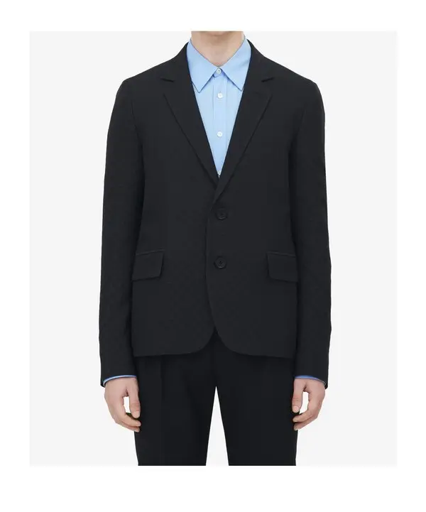 Alexander McQueen Skull Jacquard Single Breasted Blazer