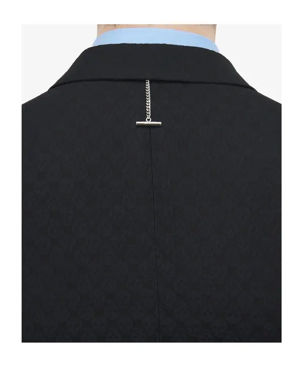 Alexander McQueen Skull Jacquard Single Breasted Blazer