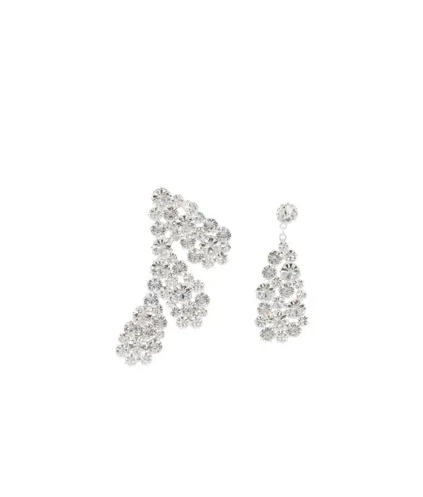 Magda Butrym Embellished Asymmetrical Crystal Earrings - Silver