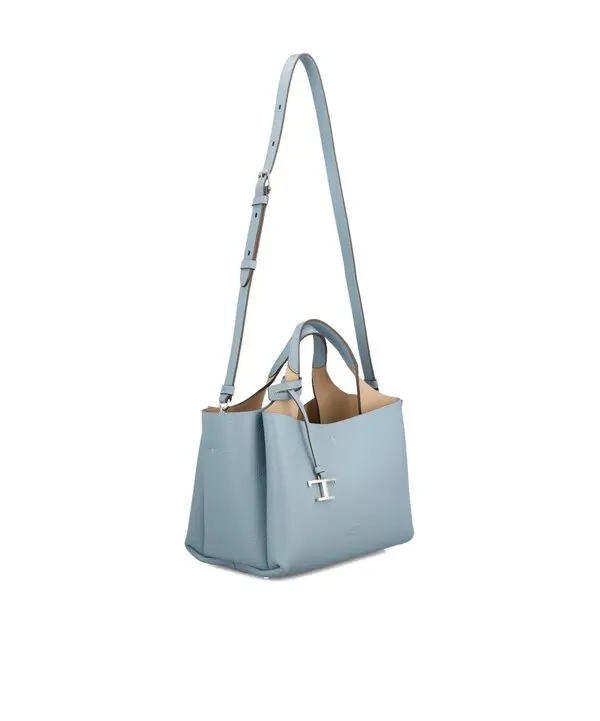 TOD'S Logo Plaque Mini Top Handle Bag - Light Blue