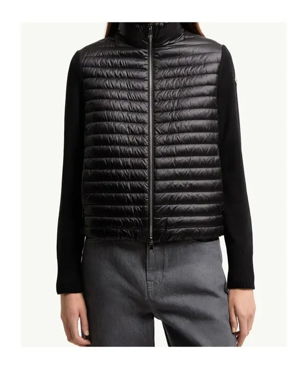 Moncler Quilted Zipped Cardigan - Black