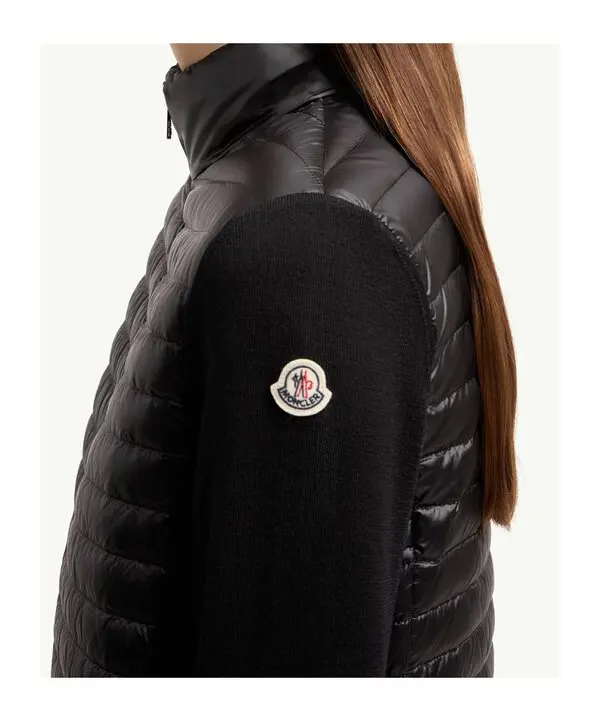Moncler Quilted Zipped Cardigan - Black