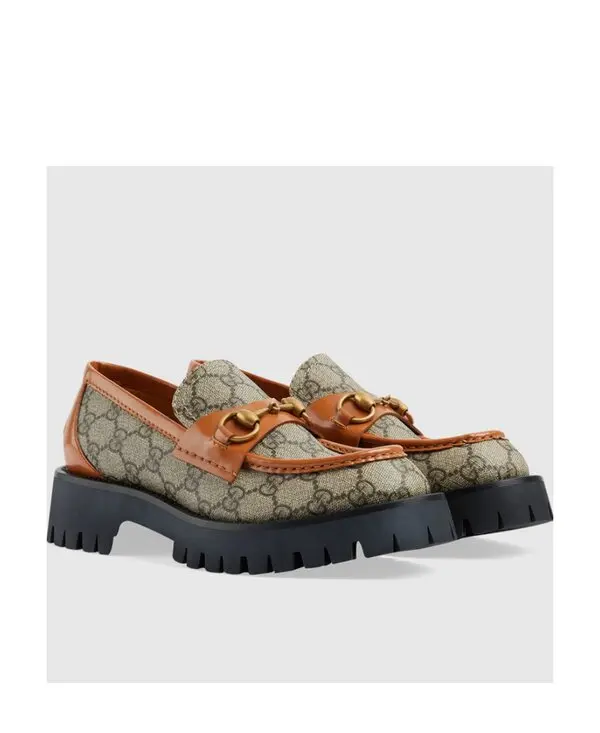 Gucci Horsebit-detail Monogram-pattern Loafers