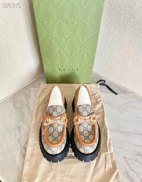 Gucci Horsebit-detail Monogram-pattern Loafers