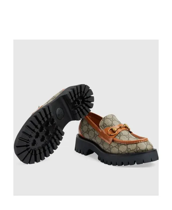 Gucci Horsebit-detail Monogram-pattern Loafers