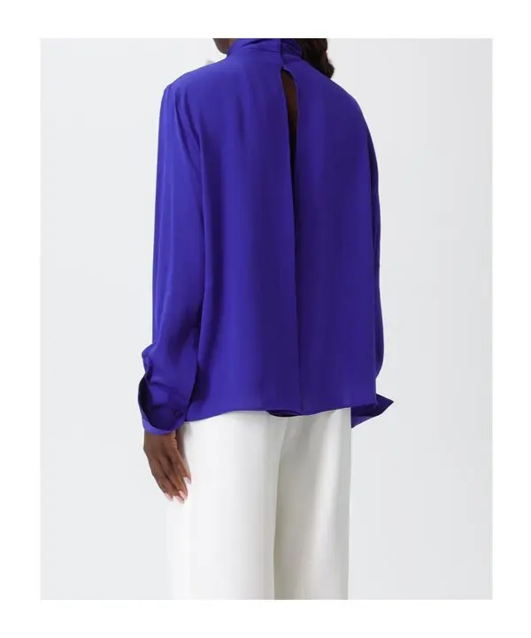 TOM FORD Long Sleeved Satin Blouse - Clematis Blue