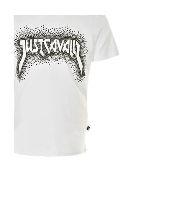 Just Cavalli Logo Polka Dot Short Sleeve T-shirt - White