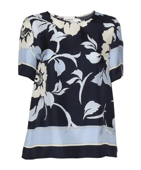 P.a.r.o.s.h Floral Printed Satin Top