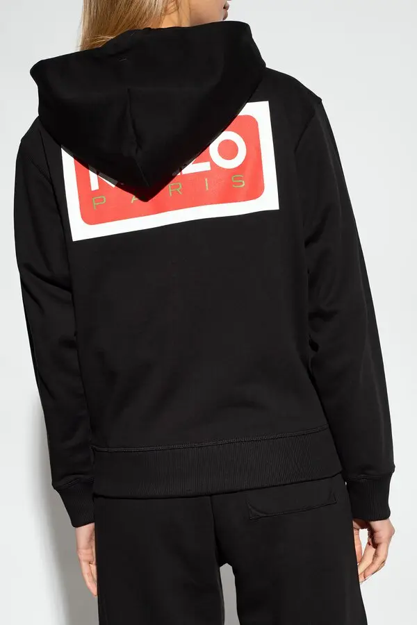 Kenzo Long-sleeved Zip-up Hoodie With Logo Detail