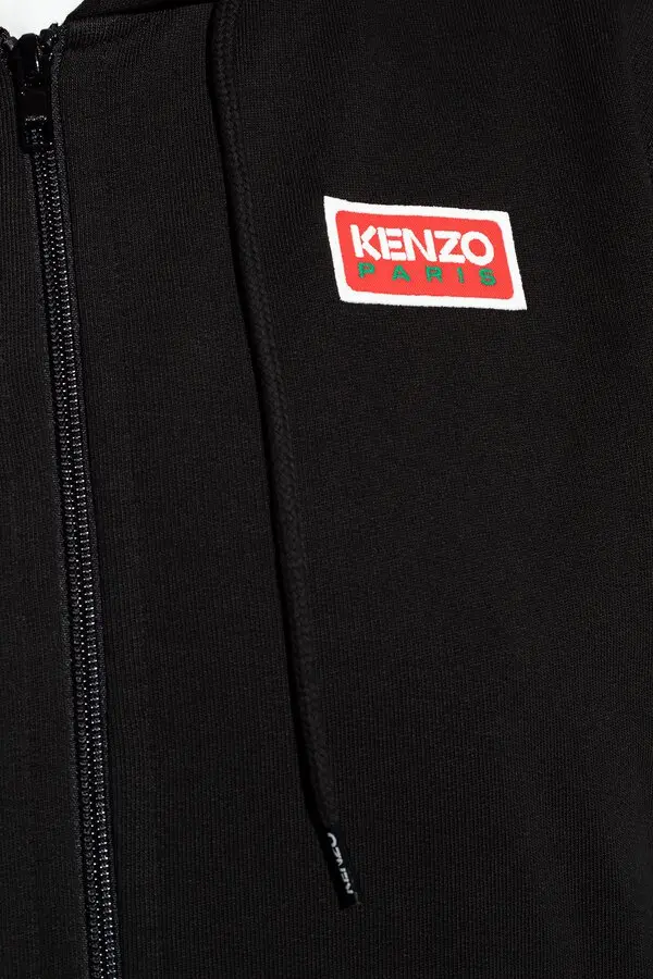 Kenzo Long-sleeved Zip-up Hoodie With Logo Detail