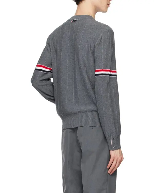 Thom Browne Rwb-stripe Long-sleeved Crewneck Jumper