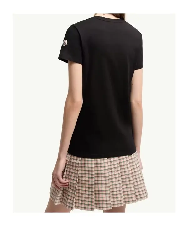 Moncler Logo Patch Cotton T-shirt - Black
