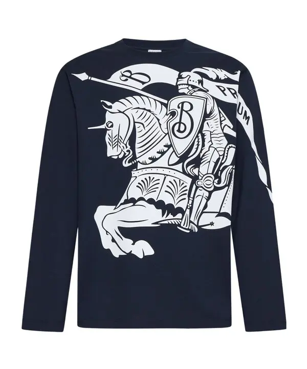 Burberry Ekd Printed Crewneck Sweatshirt - Navy Blue