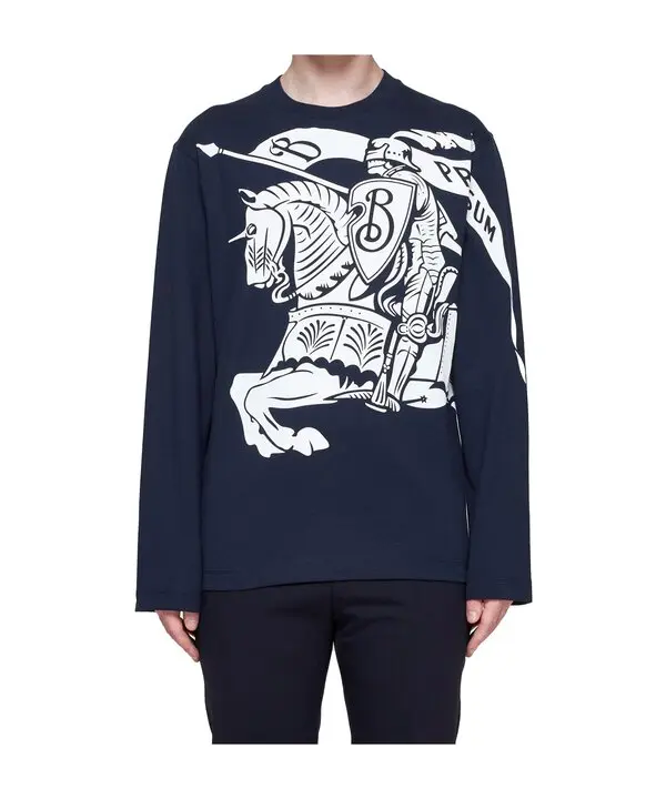 Burberry Ekd Printed Crewneck Sweatshirt - Navy Blue