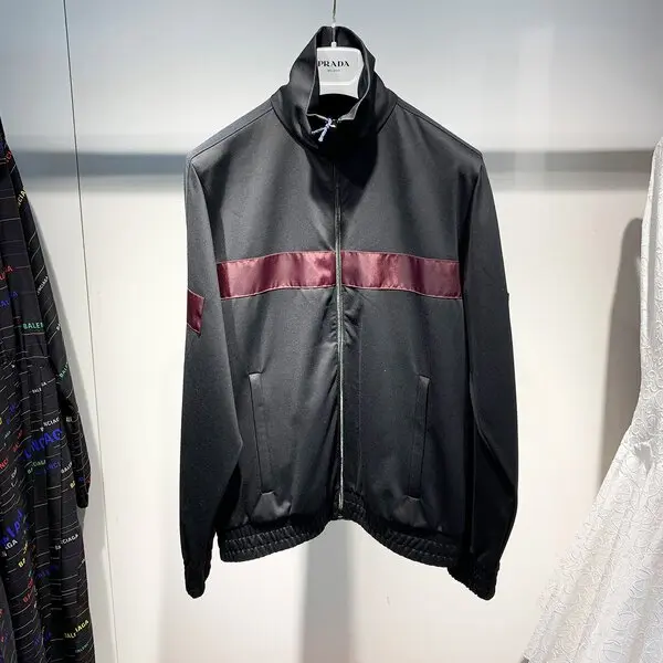 Prada Striped Zip-up Jacket