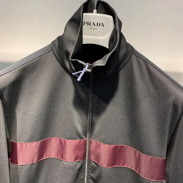 Prada Striped Zip-up Jacket