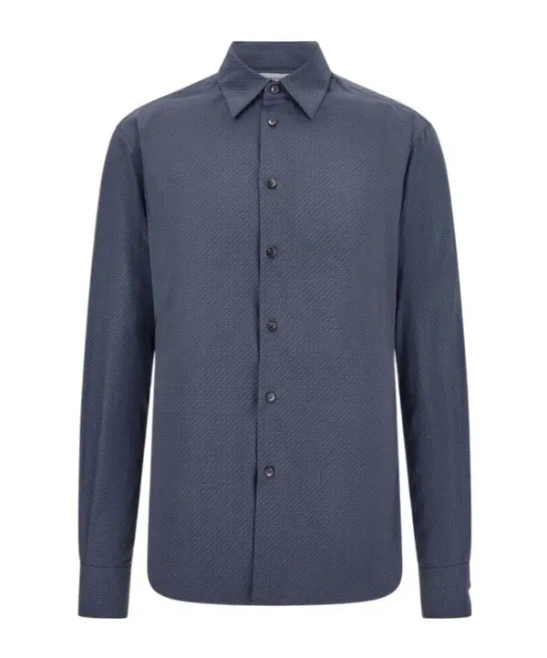 FERRAGAMO Micro-patterned Shirt - Graphite/matte Surface
