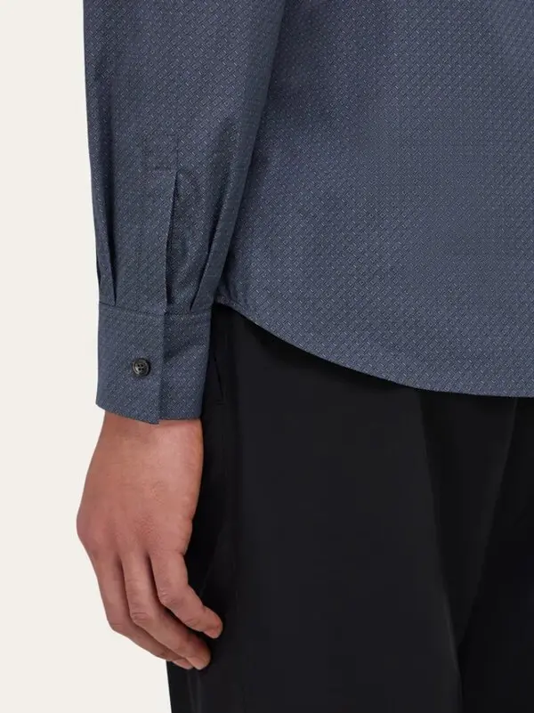 FERRAGAMO Micro-patterned Shirt - Graphite/matte Surface