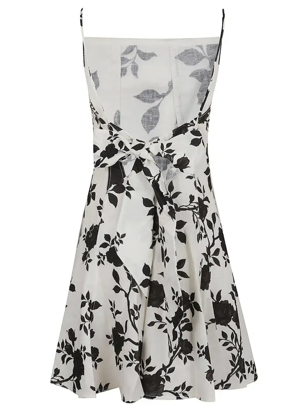 SELF-PORTRAIT Open-back Floral-print Mini Dress