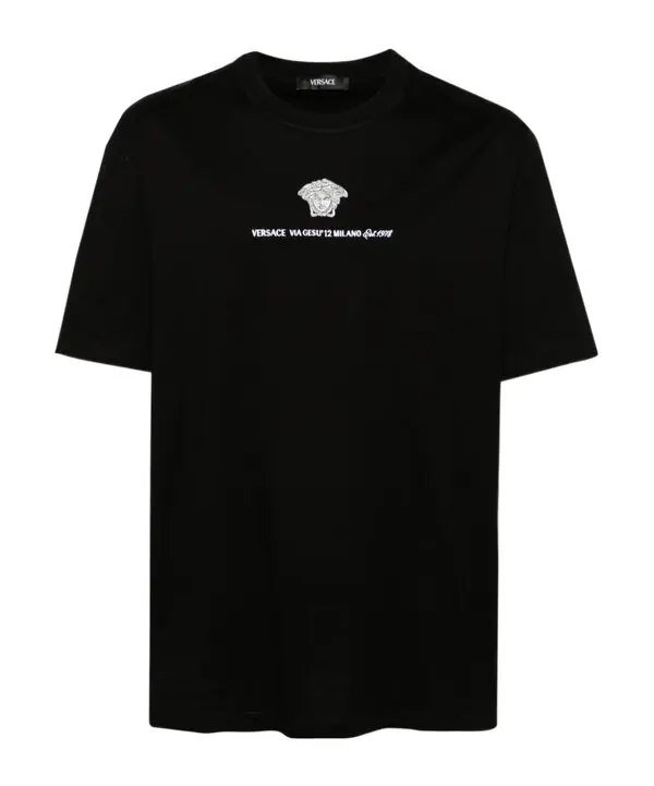 Versace Logo-embroidered Crewneck T-shirt