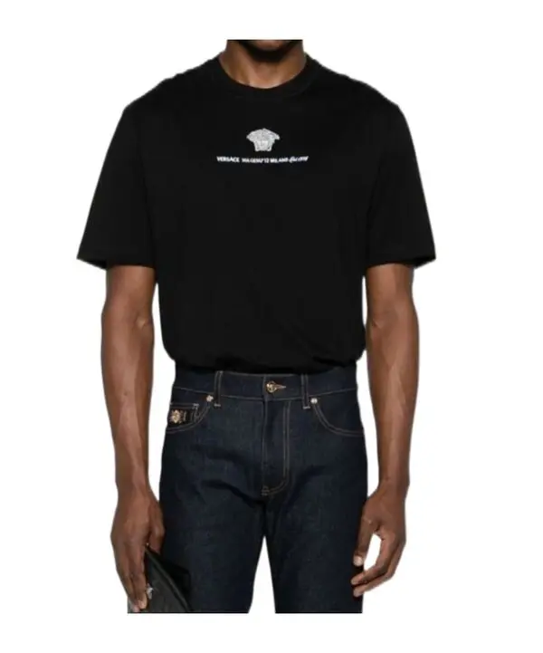Versace Logo-embroidered Crewneck T-shirt
