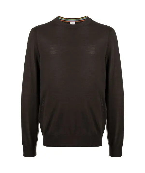 Paul Smith Fine Knit Logo Embroidered Jumper - Black