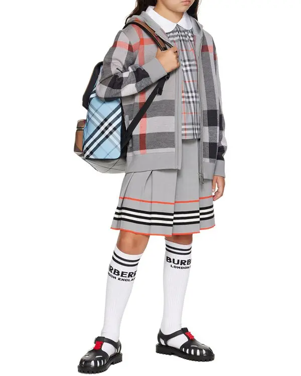 Burberry Icon Stripe Knitted Pleated Miniskirt