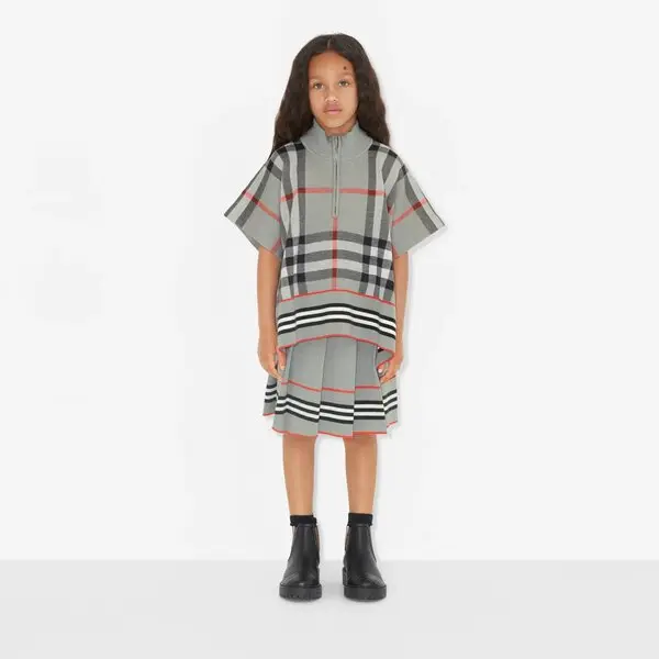 Burberry Icon Stripe Knitted Pleated Miniskirt