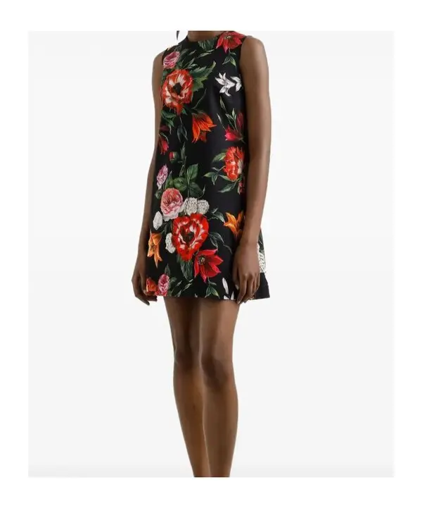 Dolce & Gabbana Sleeveless Floral Print Mini Dress