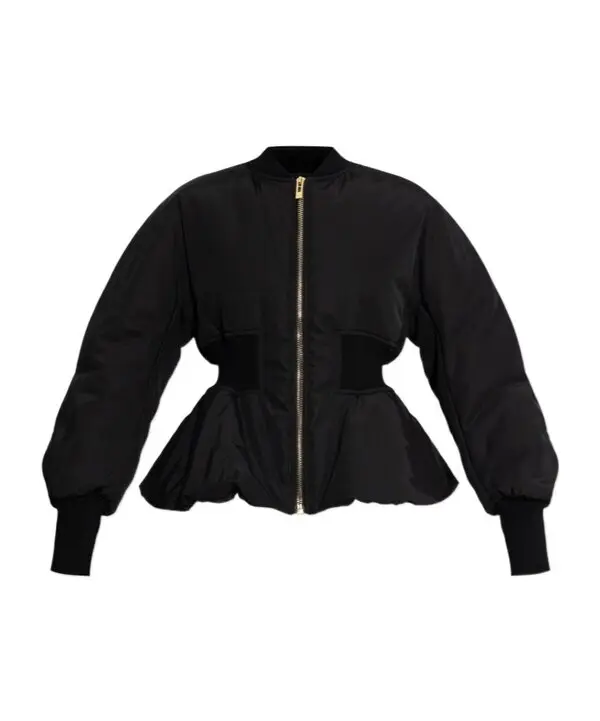 Alaïa Peplum Bomber Jacket - Black