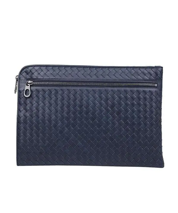 Bottega Veneta Light Tourmaline Intrecciato Small Document Case - Blue-gray