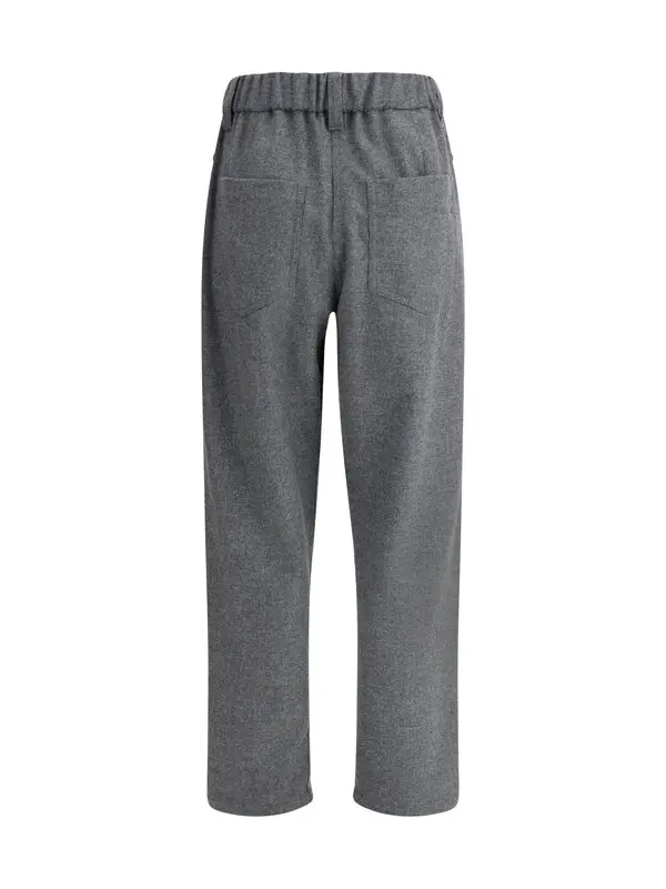 Brunello Cucinelli Monili Detailed Straight Leg Trousers - No