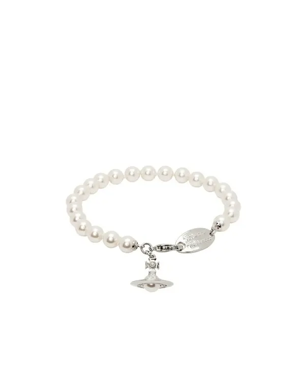 VIVIENNE WESTWOOD Orb Pendant Embellished Bracelet - Platinum/creamrose