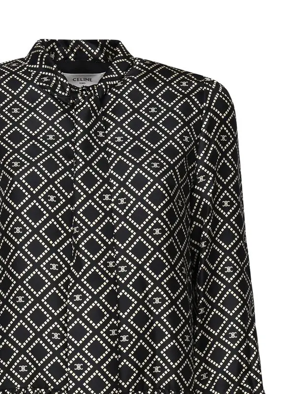 Celine Silk Twill Basque Mini Dress